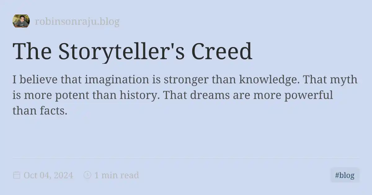 The Storyteller's Creed